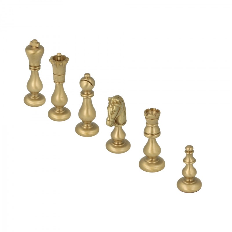 Klassische Schachfiguren Stauntonmodell aus massivem Messingmetall von ...